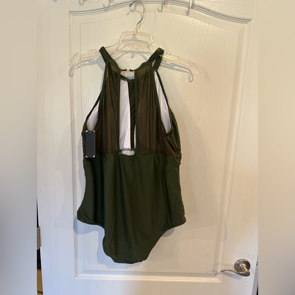 tempt me | Swim | Womens One Piece Halter Mesh High Neck Bathing Suit ...